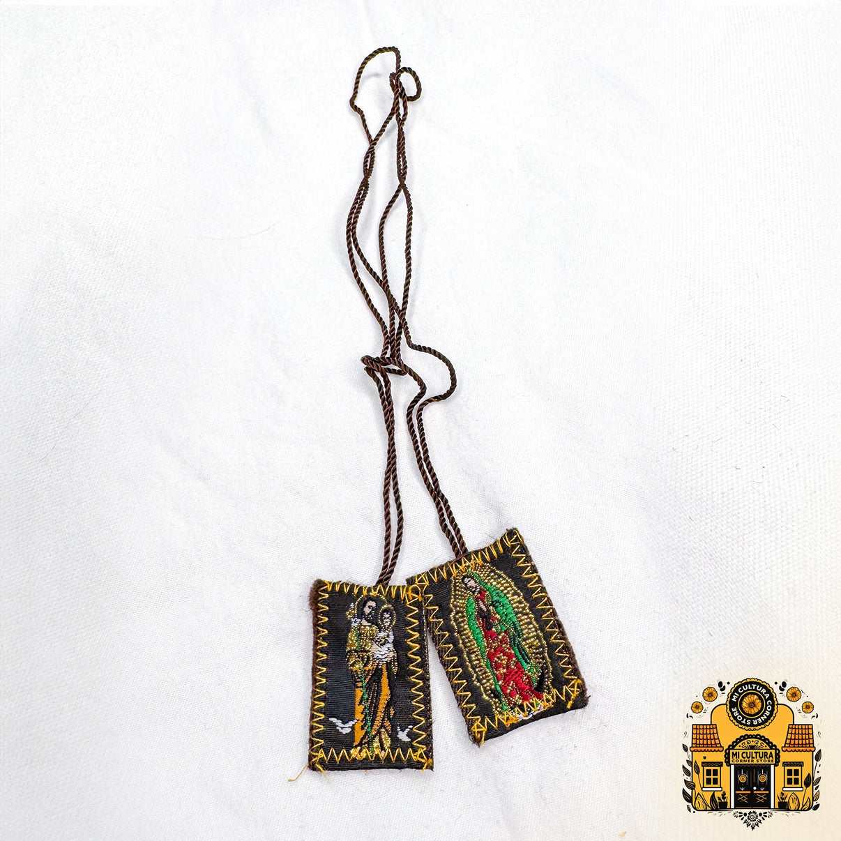 San José & Guadalupe Scapular - Handmade Mexican Devotional Art / Esca ...
